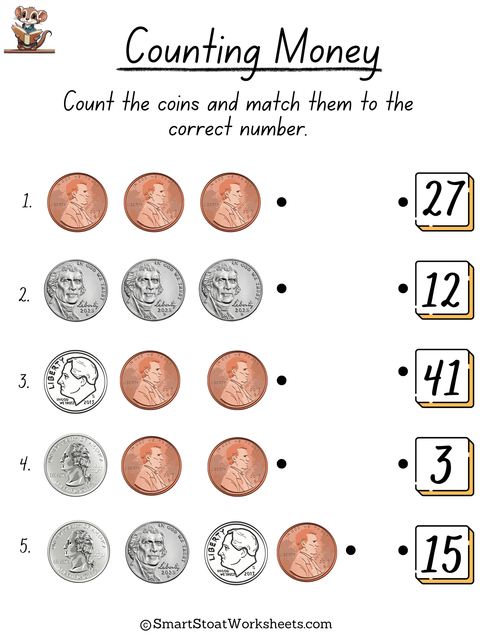 Printable Counting Money Worksheets For Kindergarten