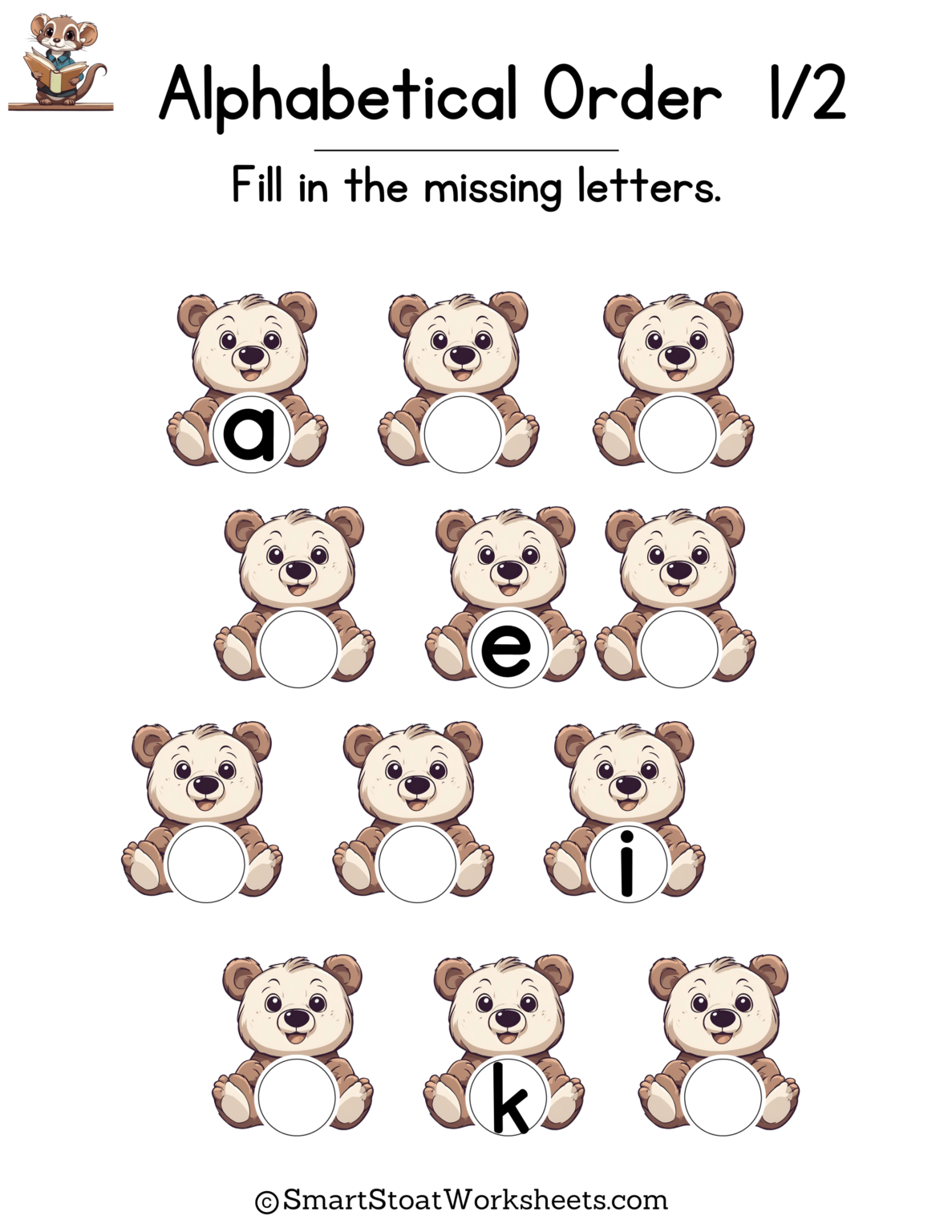 Abc Order Worksheets For Kindergarten | Alphabetical Order