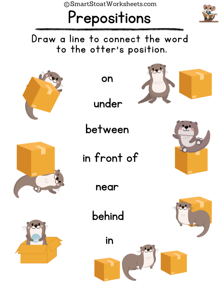 Prepositions Worksheets for Kindergarten (FREE PDF)