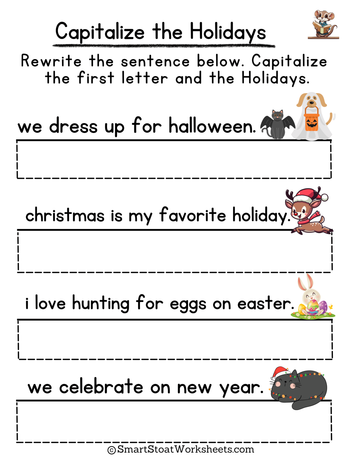 Practice Capitalization Worksheets for Kindergarten Kids