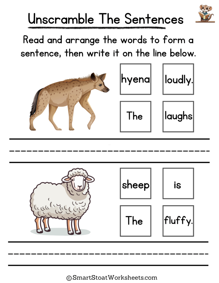 Unscramble The Sentences Worksheets for Kindergarten And PreK