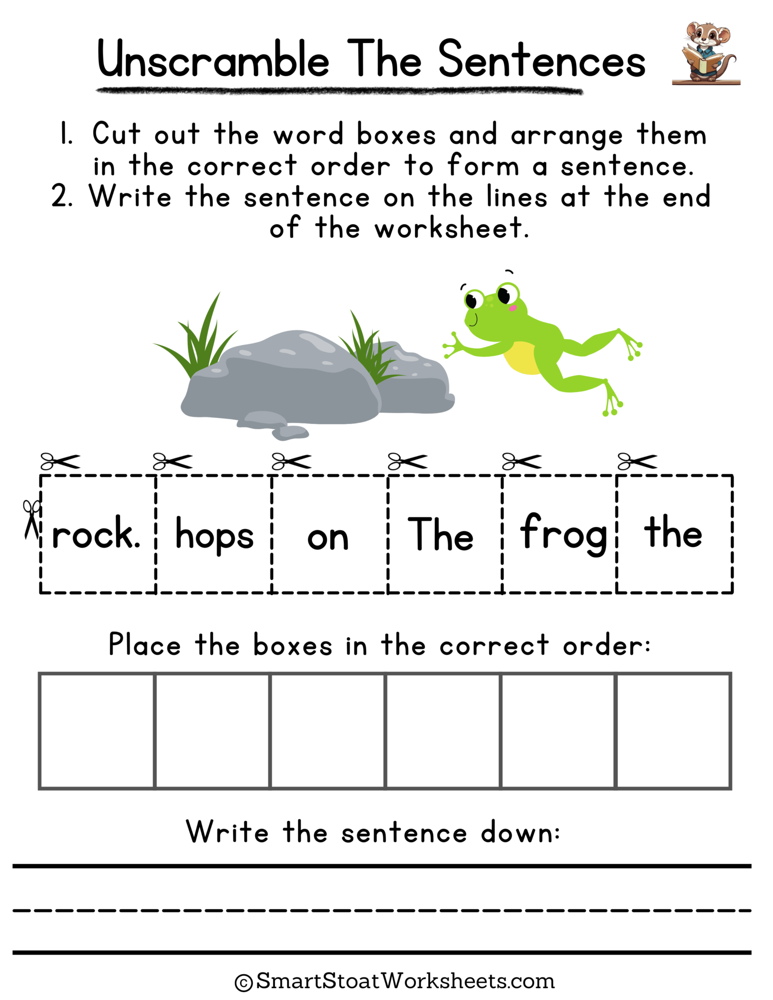 Unscramble The Sentences Worksheets for Kindergarten And PreK