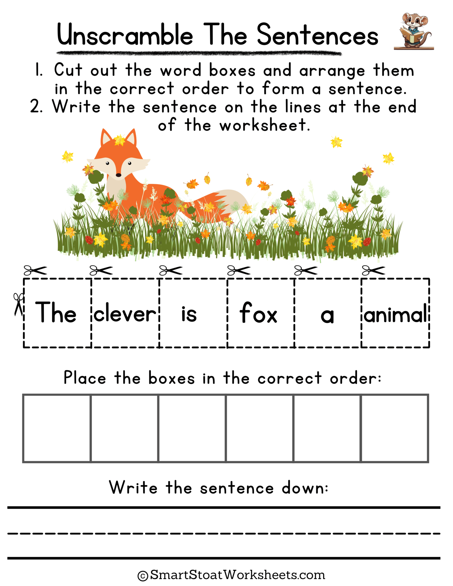 Unscramble The Sentences Worksheets for Kindergarten And PreK