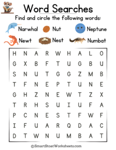Printable Word Searches For Kindergarten (Free)