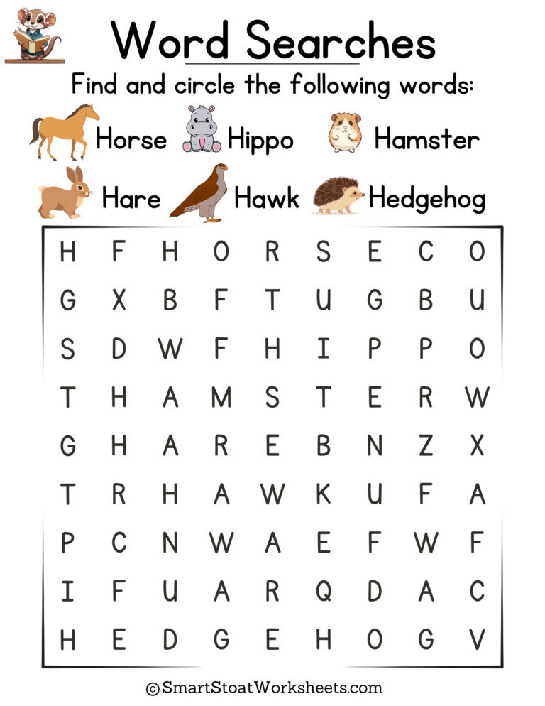 Printable Word Searches For Kindergarten (Free)