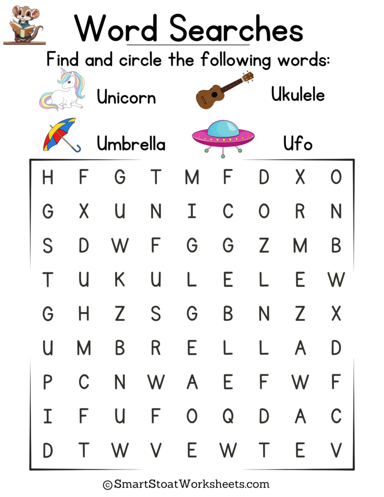 Printable Word Searches For Kindergarten (Free)