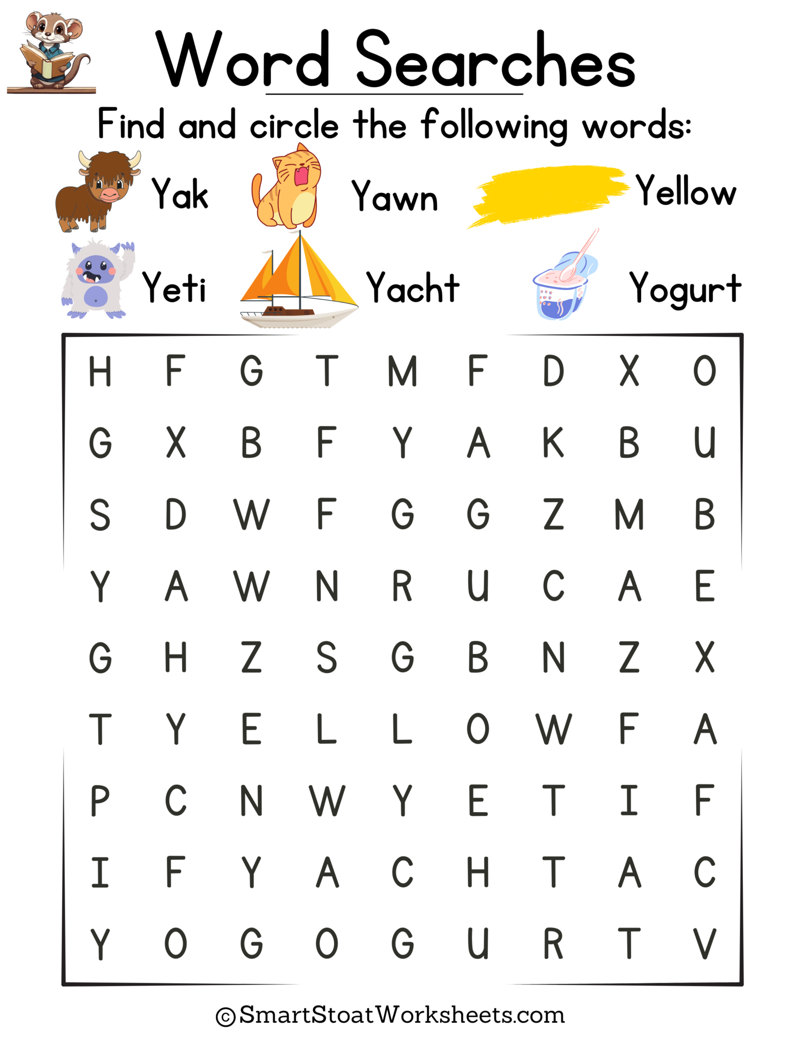 Printable Word Searches For Kindergarten (Free)
