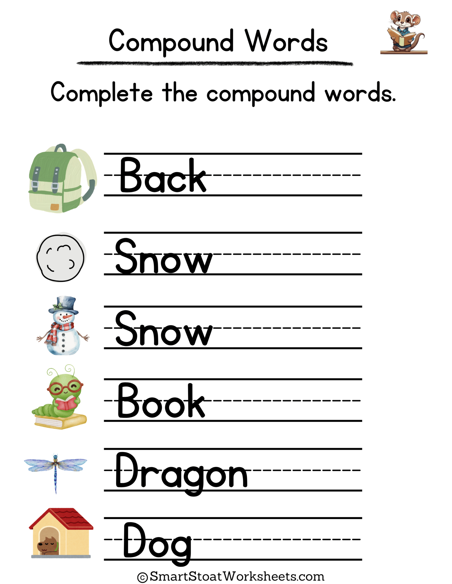 Compound Words Worksheets for Kindergarten and Preschool Kids