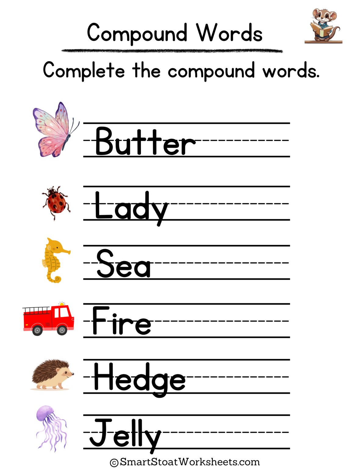 Compound Words Worksheets for Kindergarten and Preschool Kids