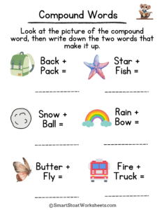 Compound Words Worksheets for Kindergarten and Preschool Kids