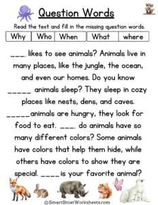 Wh Questions Worksheets - Who What When Where