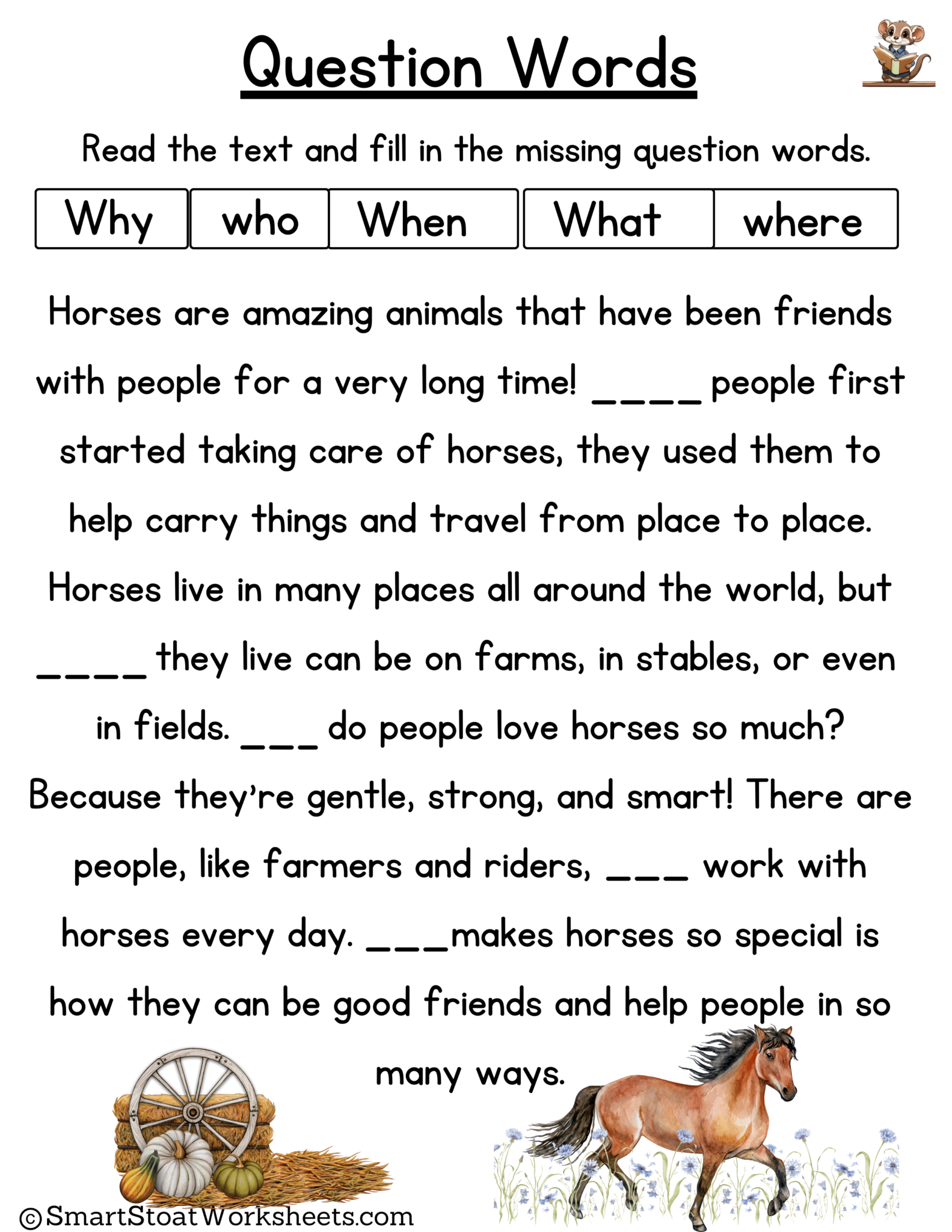 Wh Questions Worksheets - Who What When Where