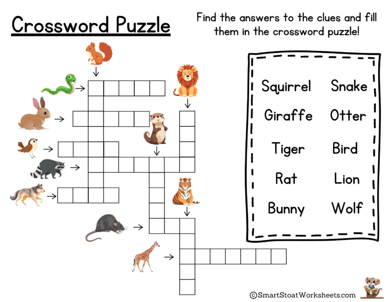 Crossword Puzzles for Kindergarten and Preschool