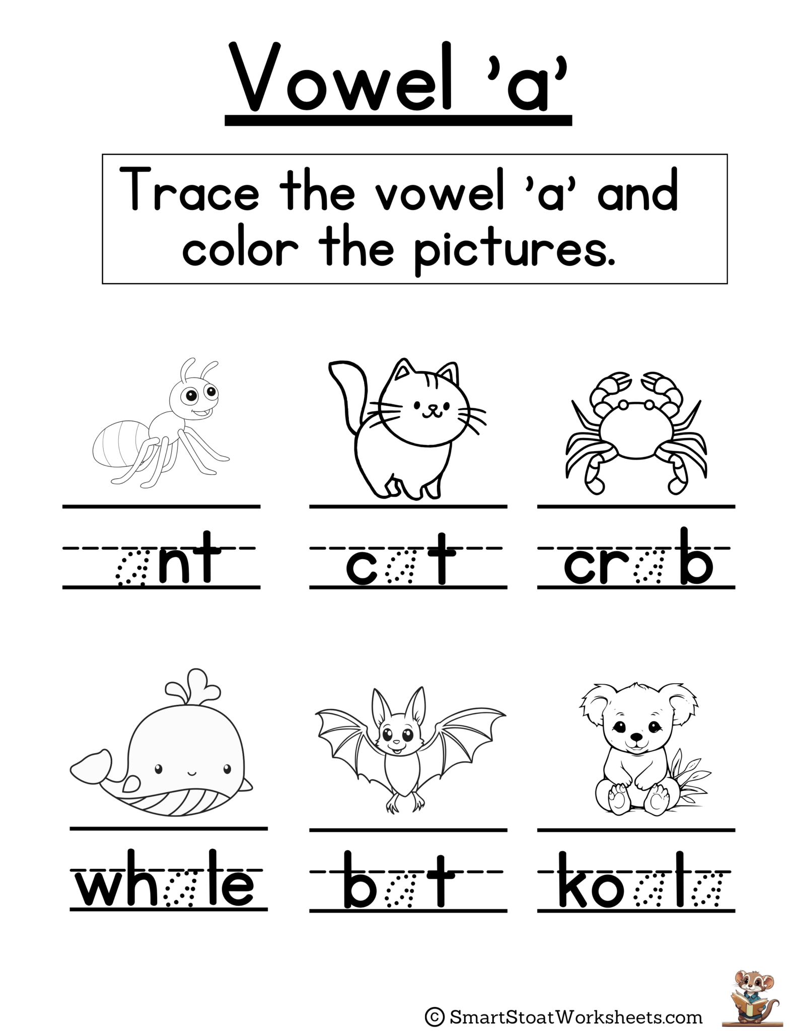 Kindergarten Worksheets for Vowels