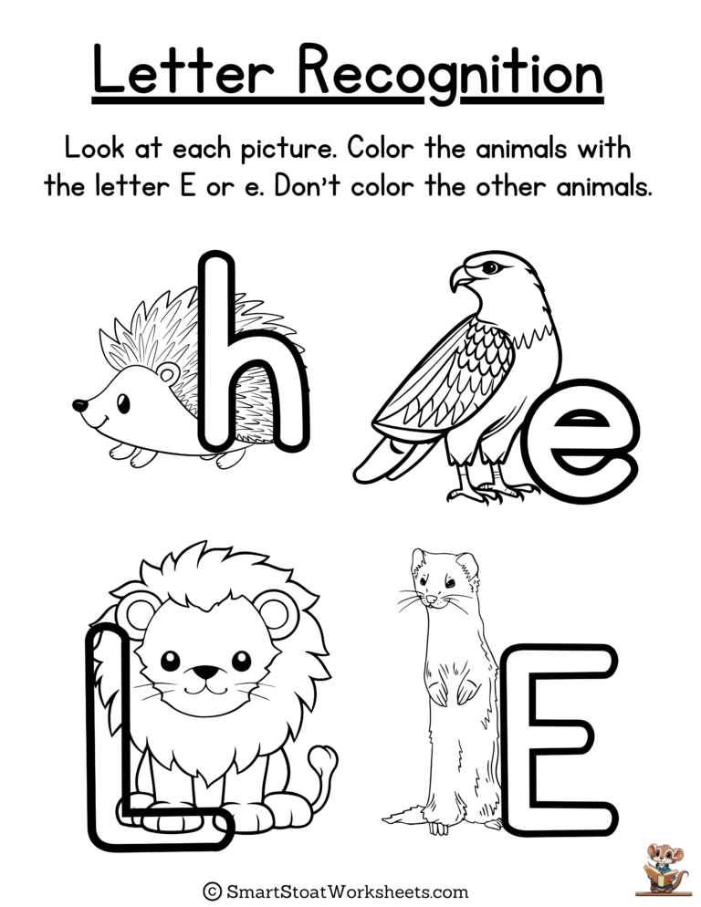 Letter Recognition Worksheets for Kindergarten and Preschool