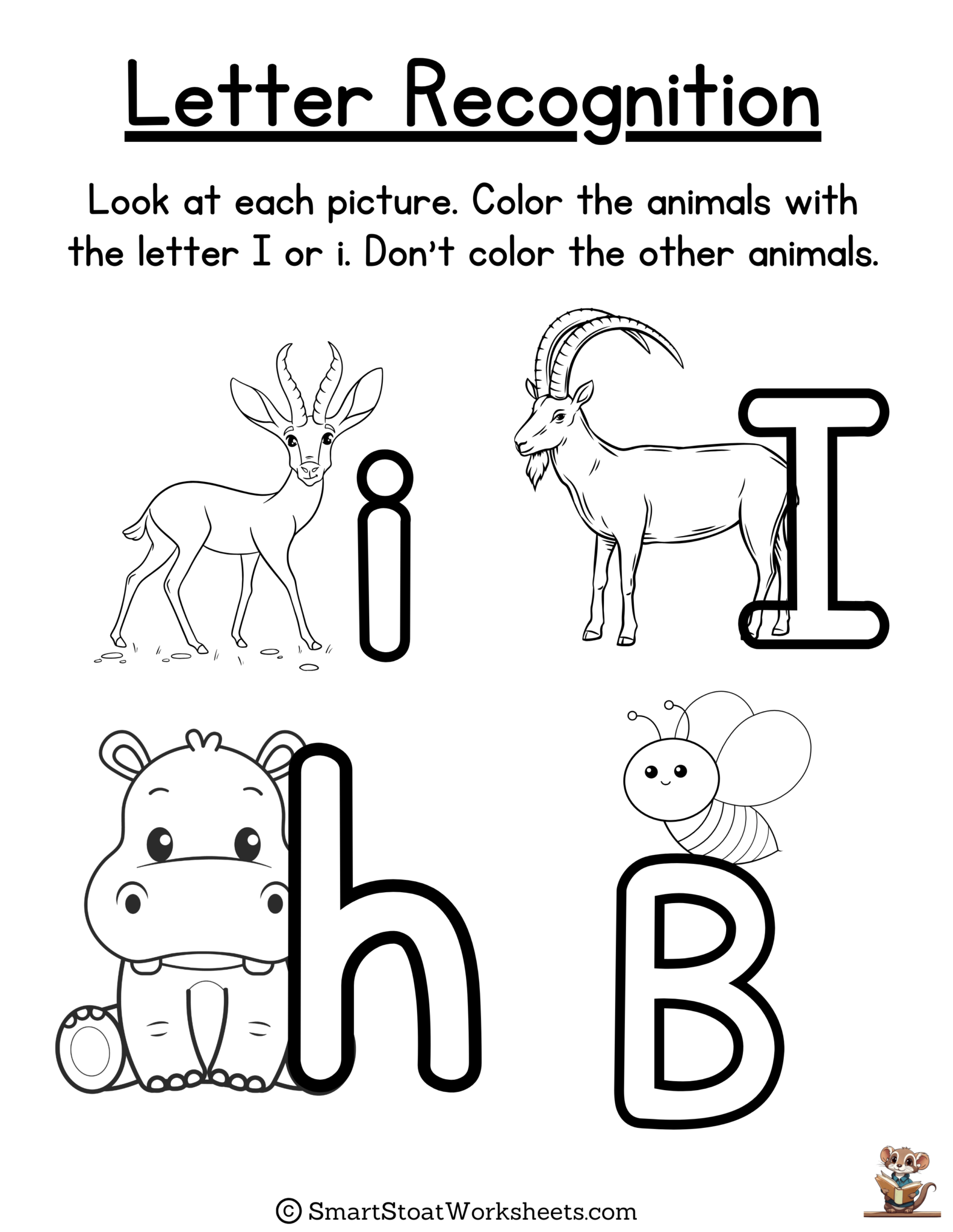 Letter Recognition Worksheets for Kindergarten and Preschool