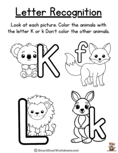 Letter Recognition Worksheets for Kindergarten and Preschool