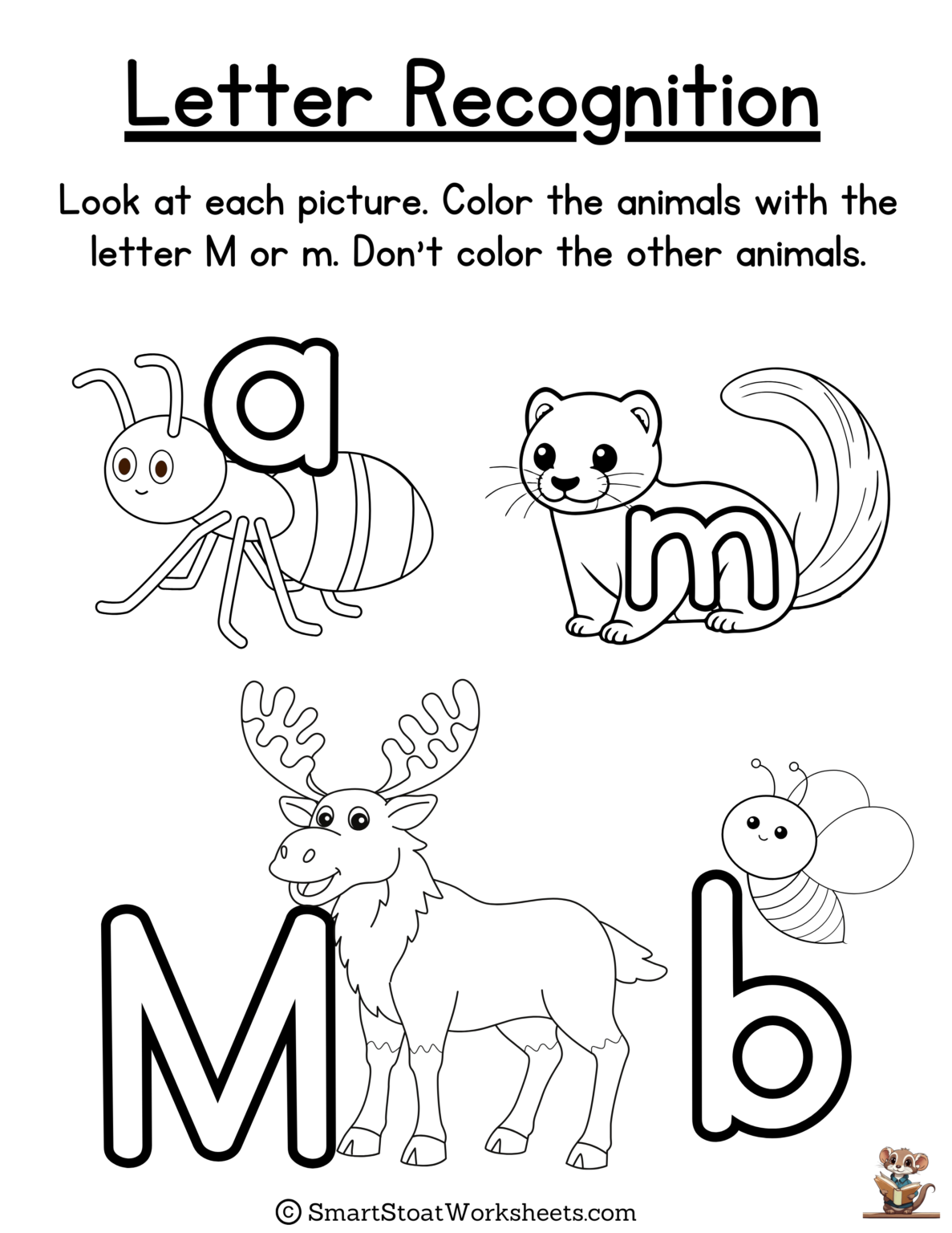 Letter Recognition Worksheets for Kindergarten and Preschool