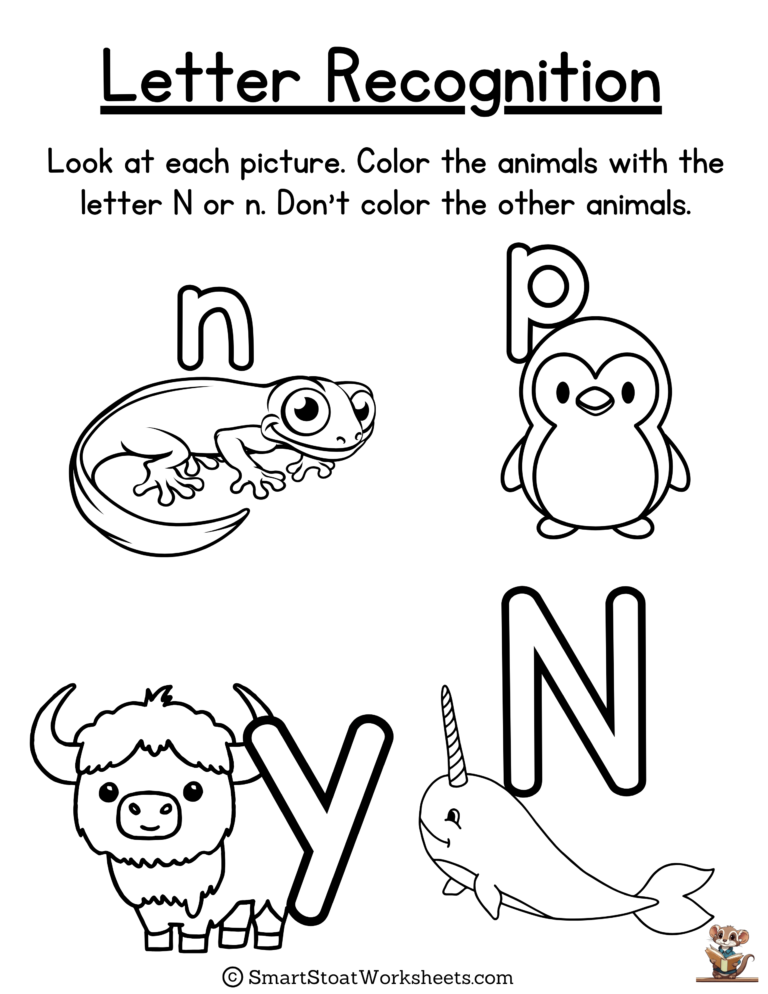 Letter Recognition Worksheets for Kindergarten and Preschool