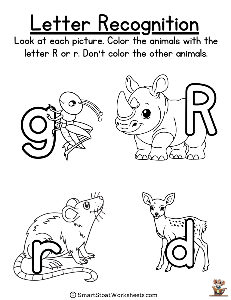 Letter Recognition Worksheets for Kindergarten and Preschool