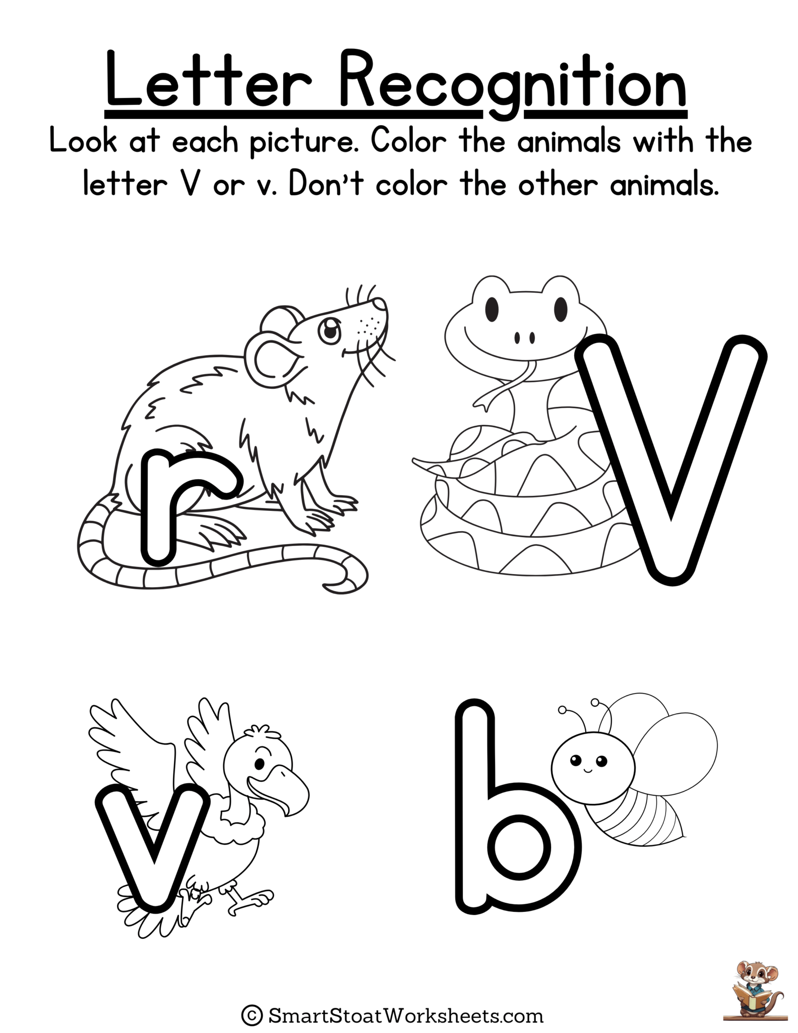 Letter Recognition Worksheets for Kindergarten and Preschool