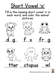 Short Vowel Worksheets for Kindergarten and Preschool Kids