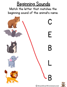 Beginning Sounds Worksheets for Kindergarten