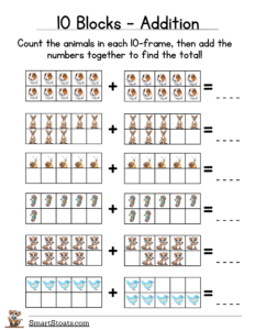 Addition with Ten Frames Worksheets | Download Free PDF
