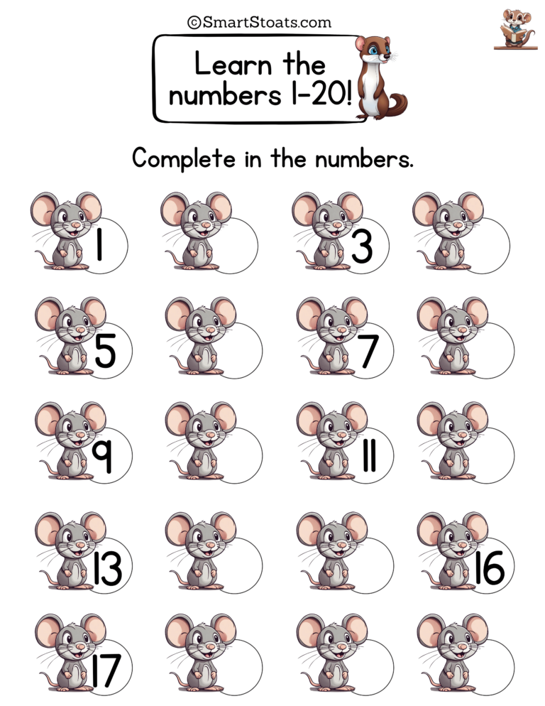 Missing Numbers 1-20 Worksheets | Free Printable | 1st Grade