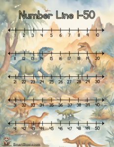 Free Number Lines 1 to 50 | Printable