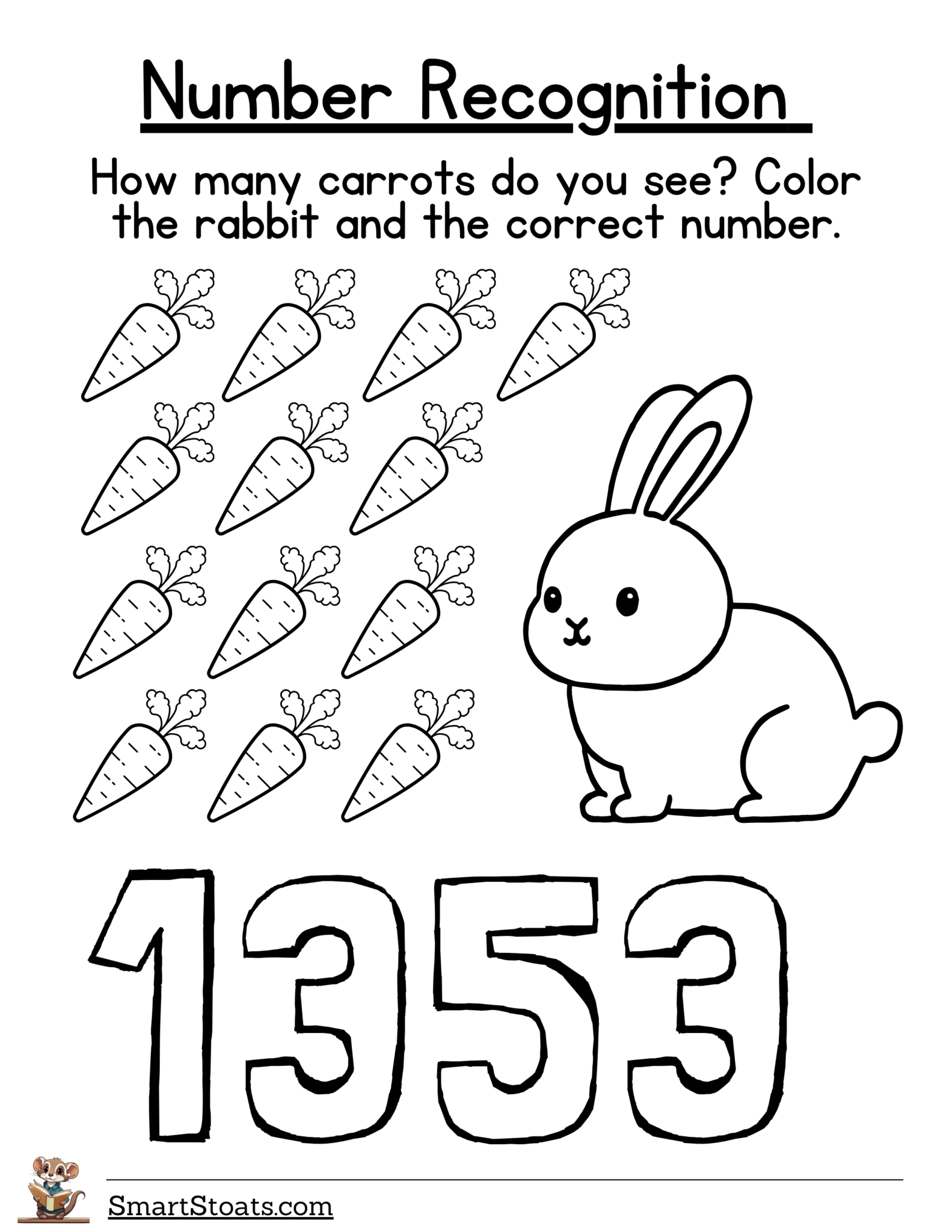 Number Recognition Worksheets 1 20 | Download PDF