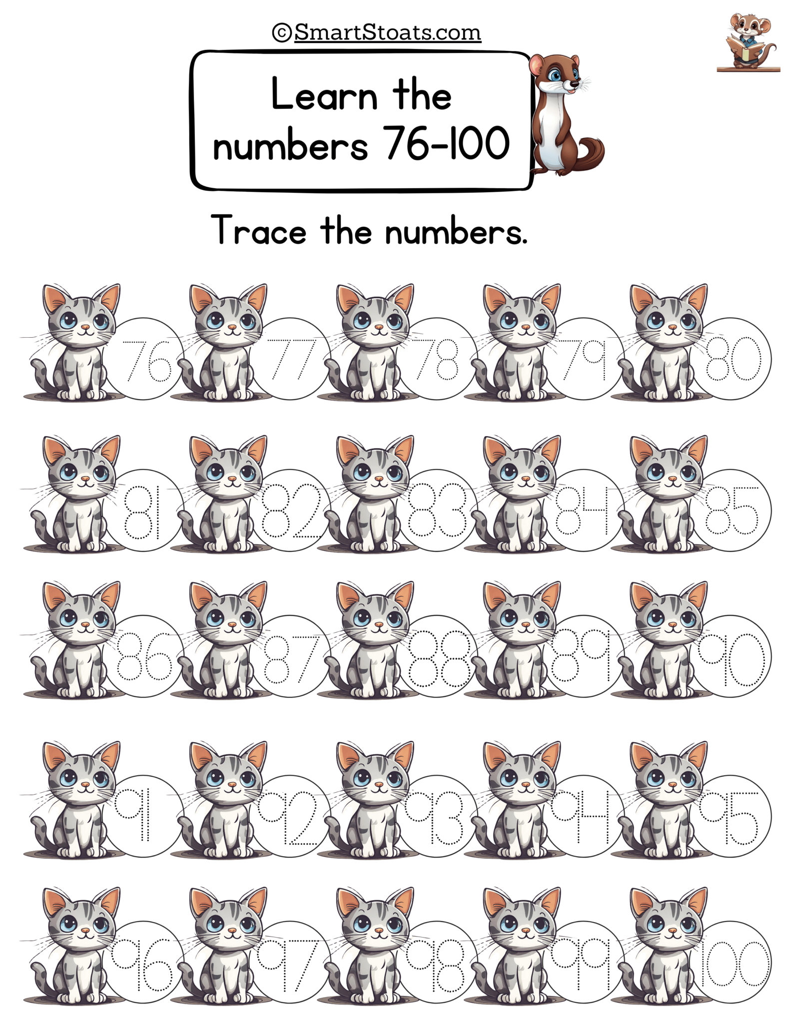 Numbers 1 to 100 Worksheet | Free Printable
