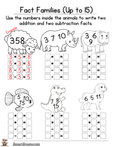 Fact Families Printables | Download Free Worksheets for 1st Grade
