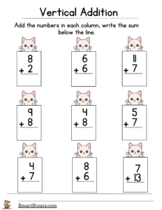 Column Addition Worksheet for 1st Grade Kids (Download PDF)
