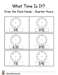 Tell the Time Clock Worksheets for 1st Graders