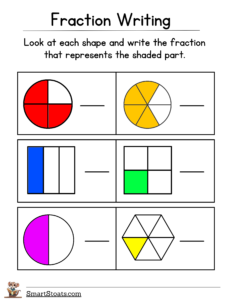 Fraction Writing Worksheets for 1st Grade (Download PDF)
