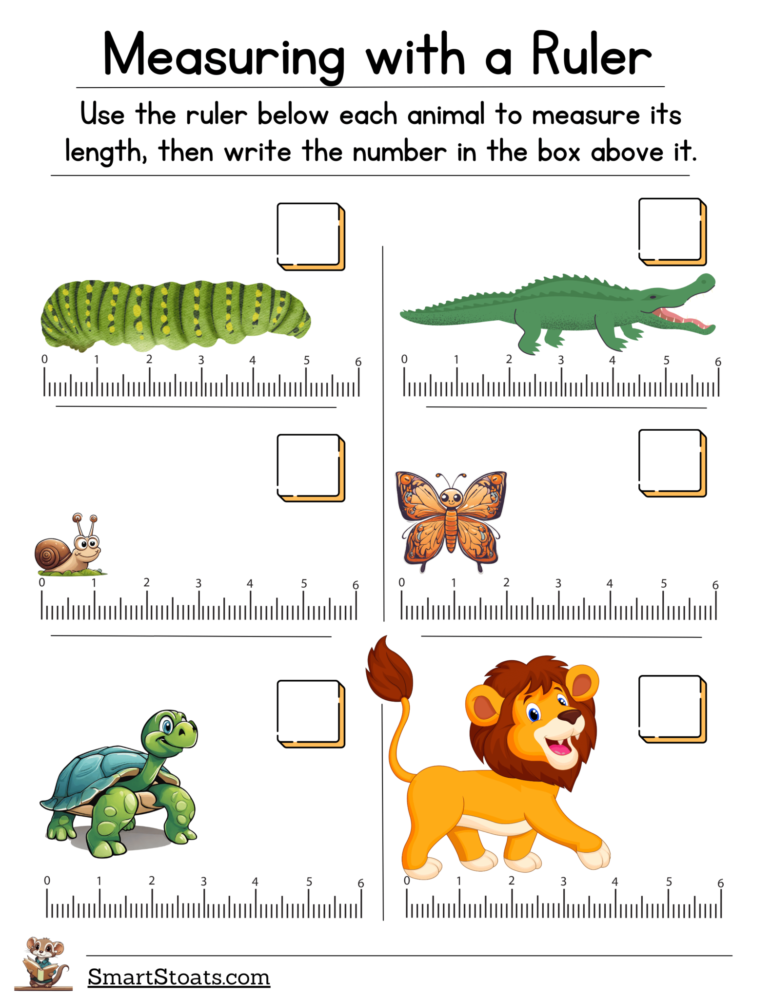 Measuring with a Ruler Worksheet for 1st Grade Kids | Free PDF