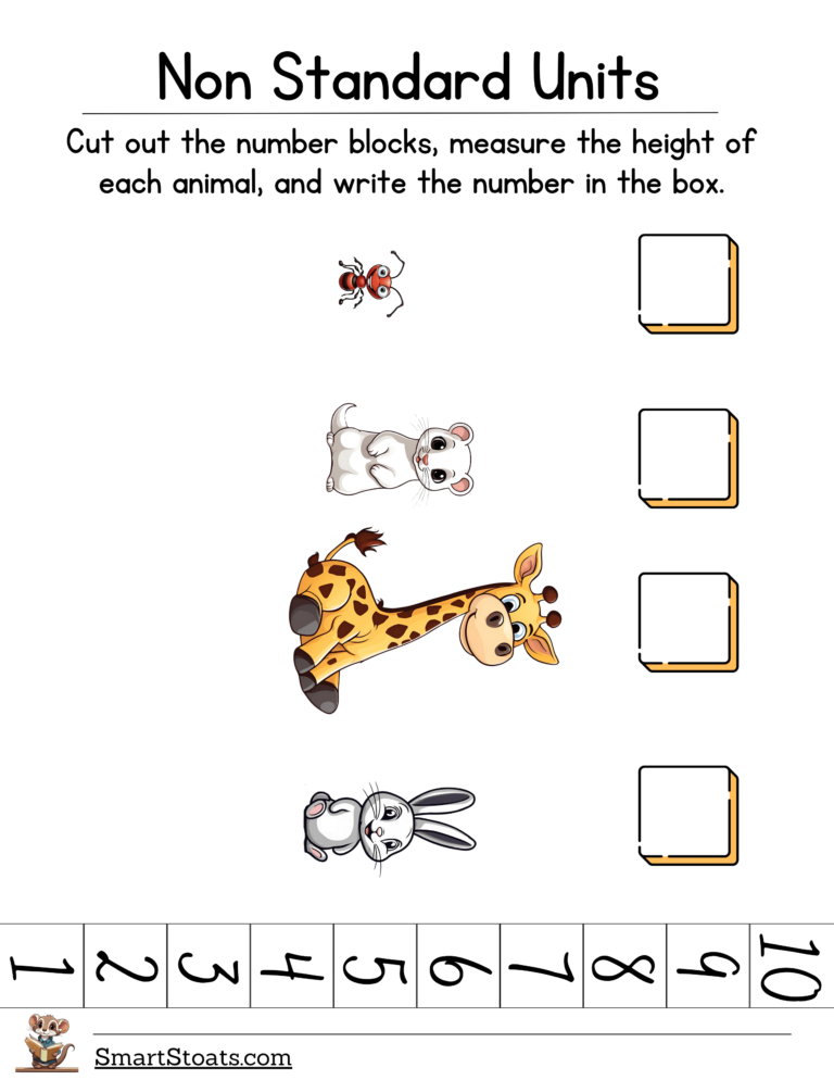 Non Standard Units Measurement Worksheet for 1st Grade