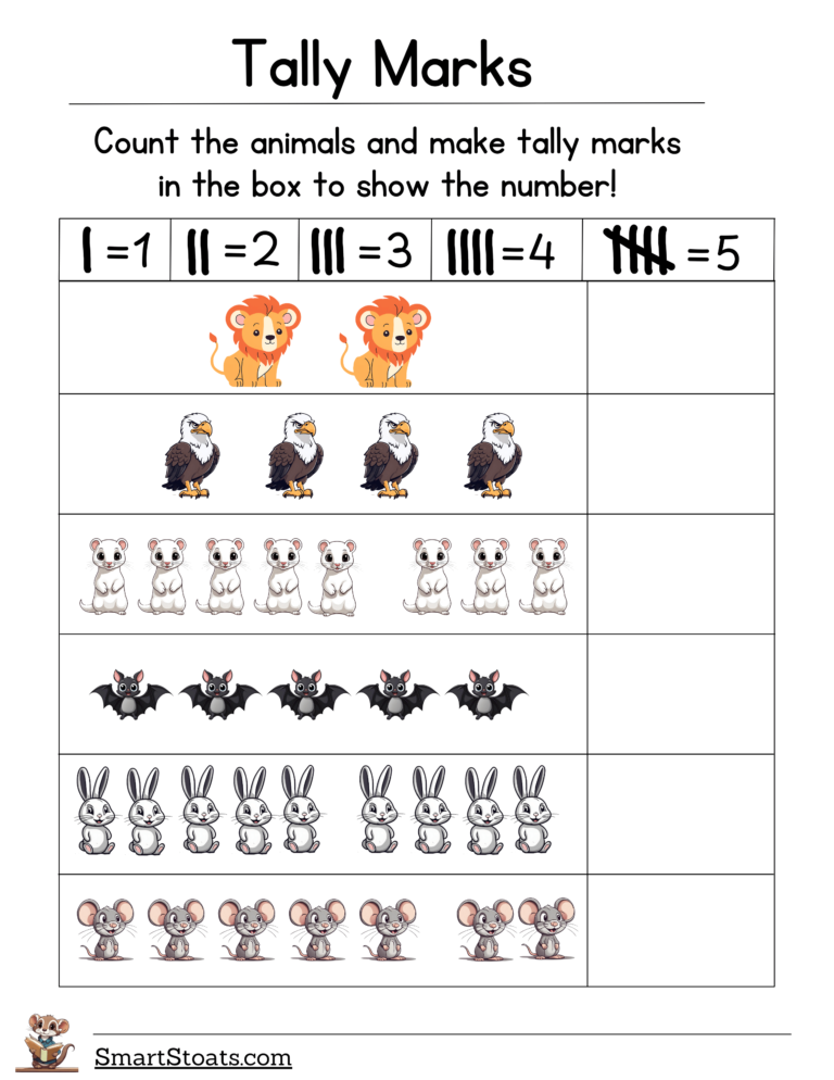 Tally Marks Worksheets for 1st Grade | Free PDF
