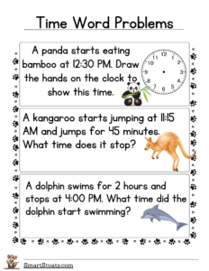 Time Word Problems Worksheets for 1st Grade | Free Download