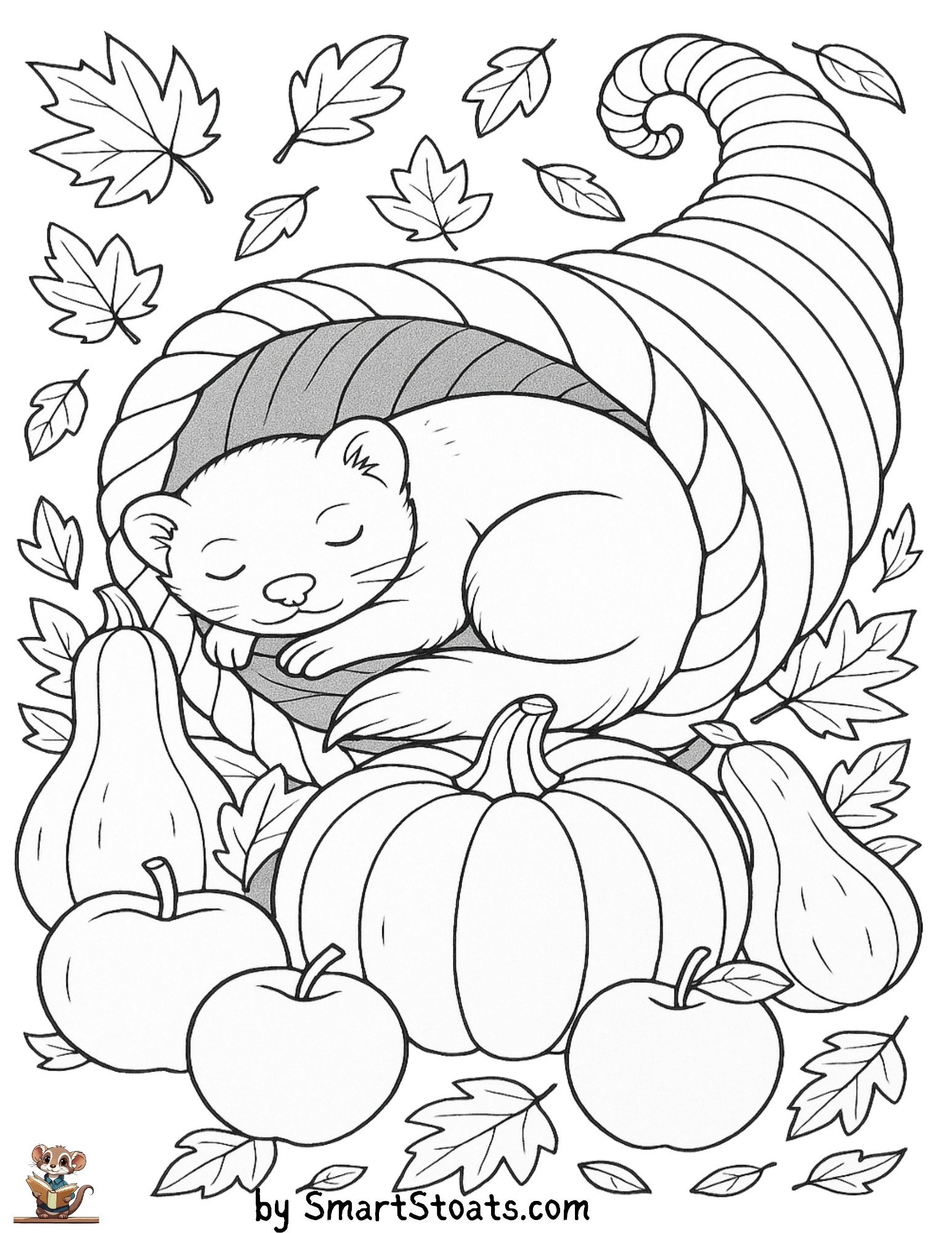 Printable Cornucopia Coloring Page by SmartStoats | Free PDF