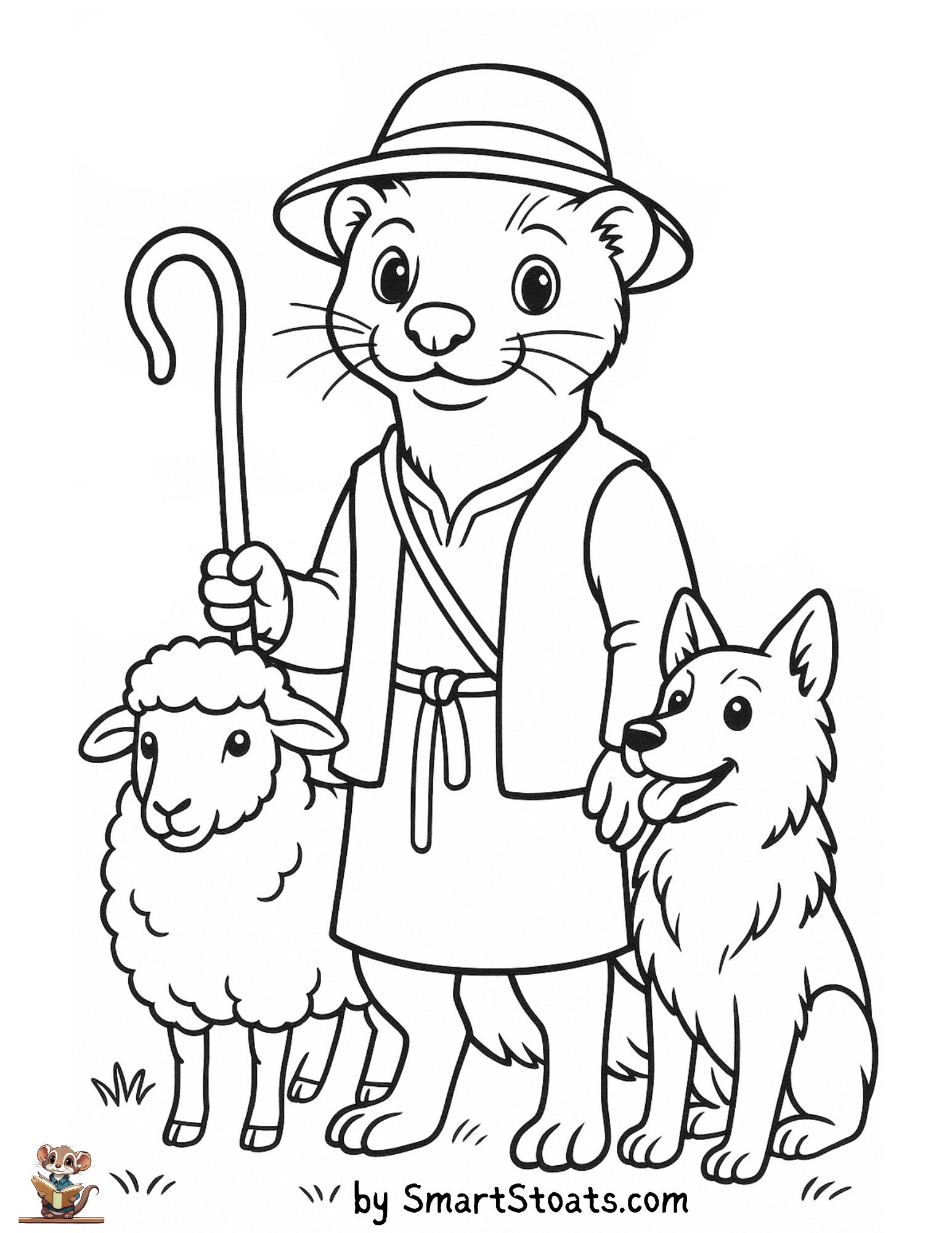 Shepherd Coloring Page | Free and Printable | by Smart Stoats
