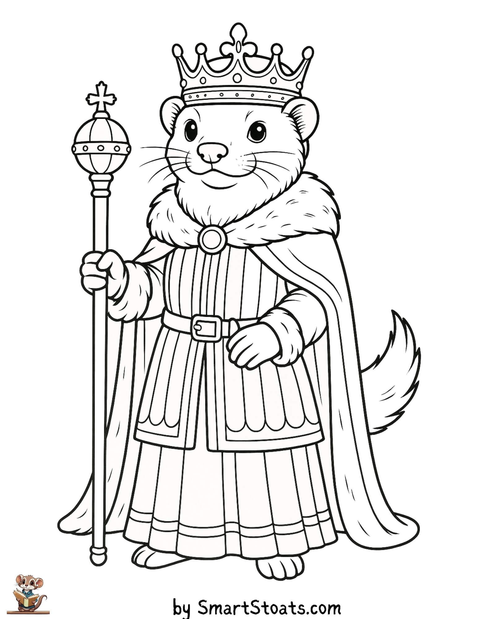 King Coloring Page to Print by SmartStoats | Free Download