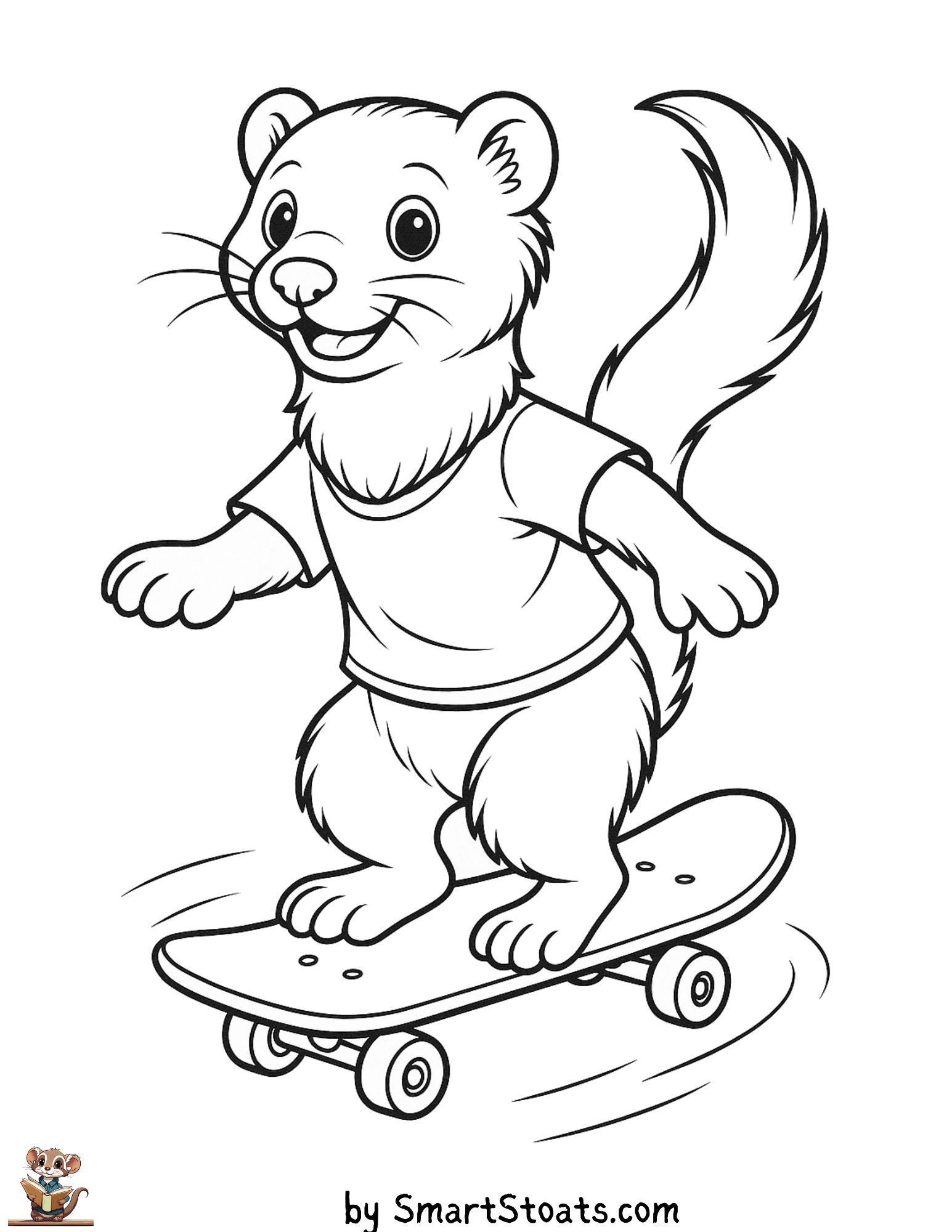 Printable Skateboard Coloring Page by Smart Stoats | FREE