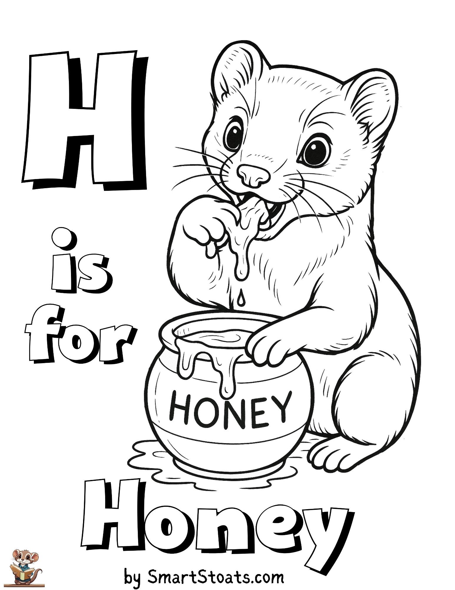 Letter H is for Honey Coloring Page | by SmartStoats