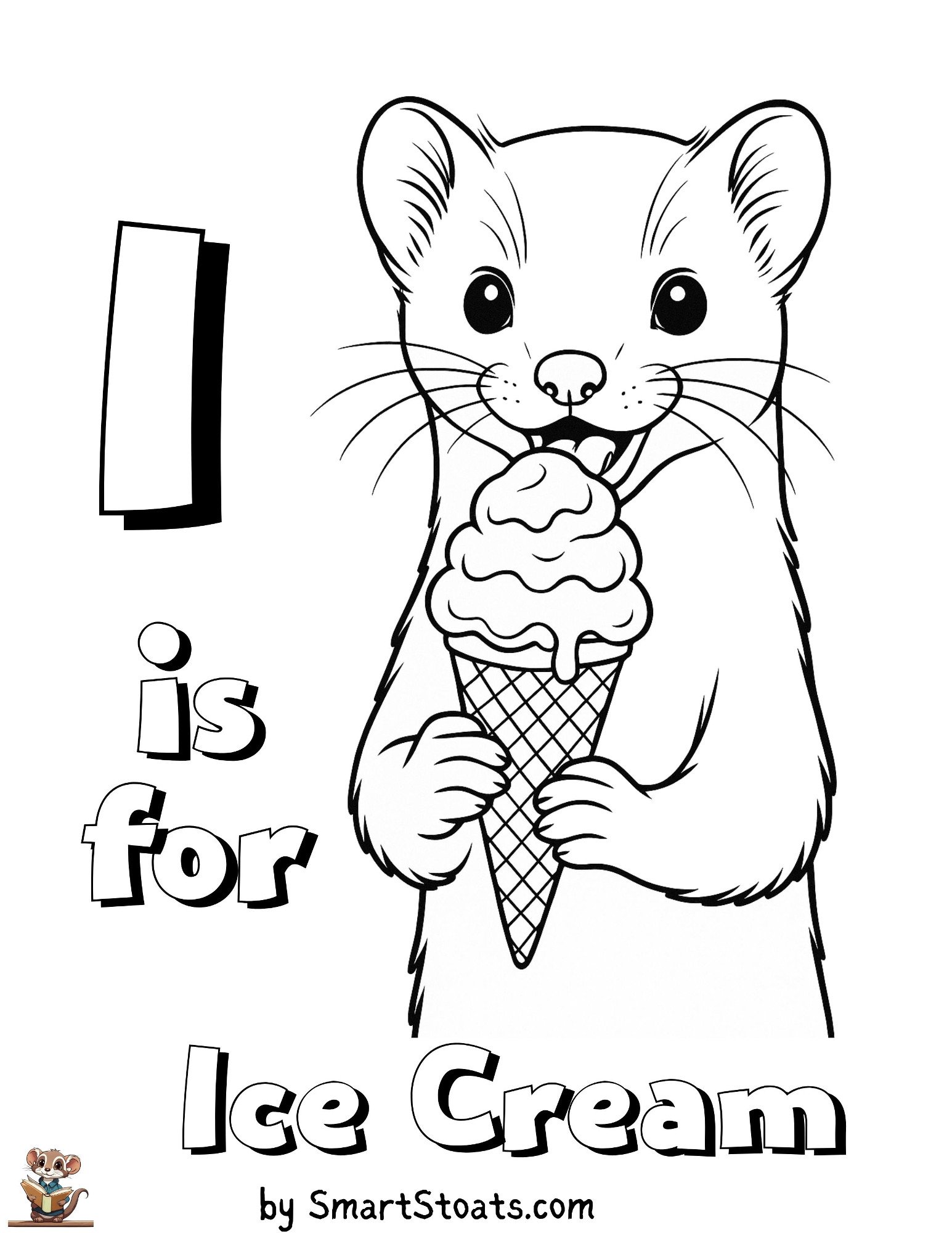 Letter I is for Ice Cream Coloring Page | by SmartStoats